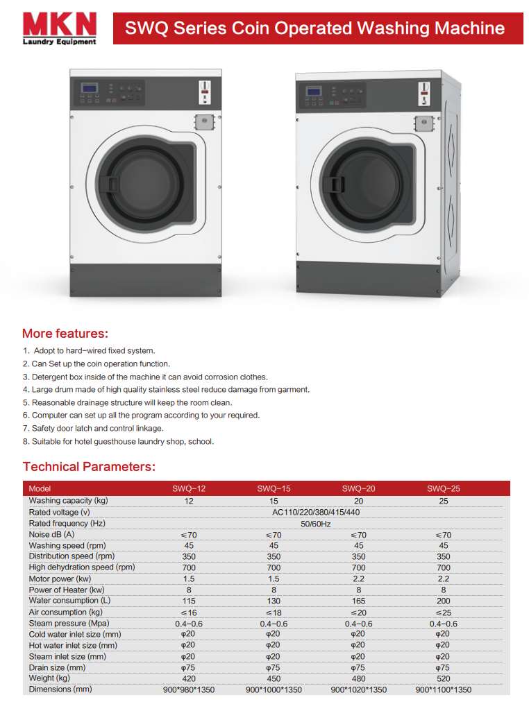 Electric Coin Operated Washing Machine - Model: SWQ-25 - Afrimart Online